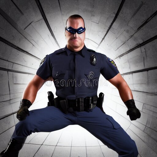 Lexica - A police officer superhero hybrid, posing heroically, stock image