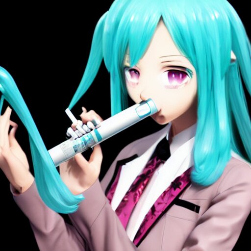 Lexica - Hatsune miku smoking a vape pen in her right hand | smoke ...