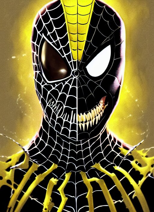 Lexica – Highly detailed closeup portrait of a cyborg venom symbiote in ...
