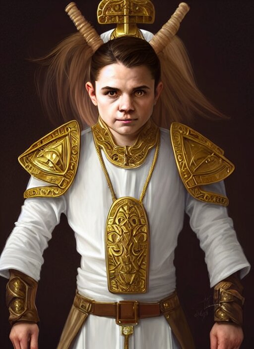 Lexica - Symmetry!! portrait of a young halfling male cleric, white ...