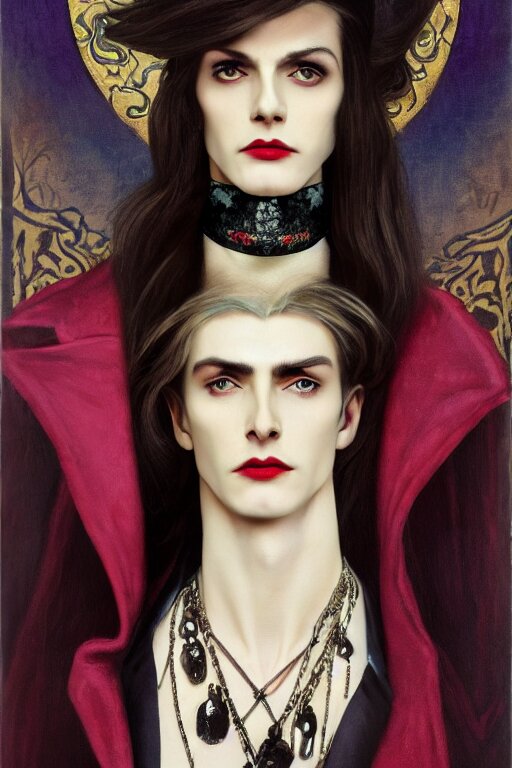 Lexica - A beautiful pretty androgynous man, long hair, tall and thin ...