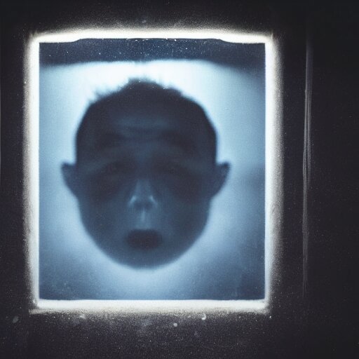 Lexica - Dark photo of dark blue rainy bedroom window at night, dimly ...