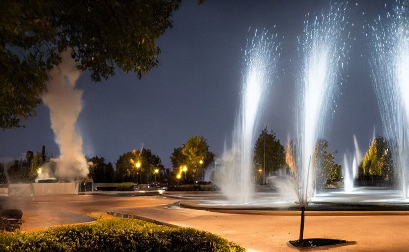 Lexica - A beautiful photo of a roundabout with an italian sculptural ...