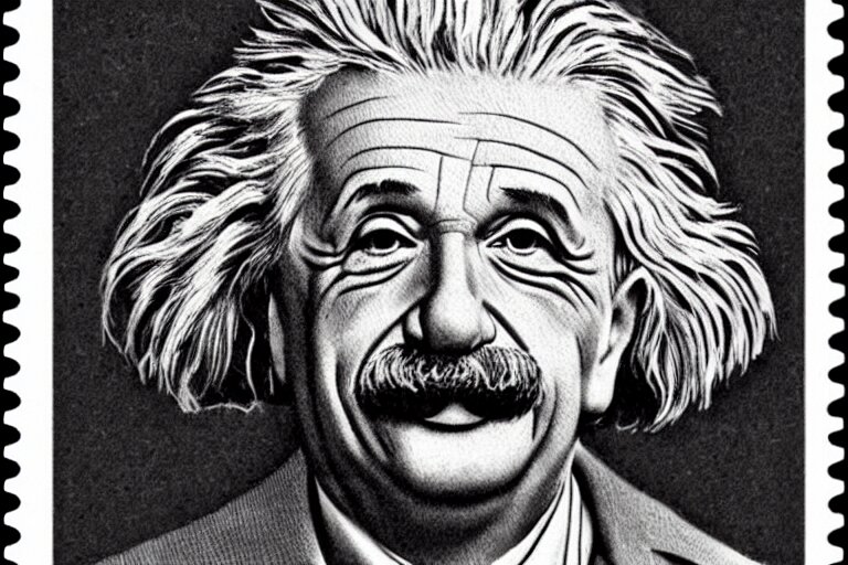 Lexica - Goofy engraved portrait of albert einstein sticking tongue out ...