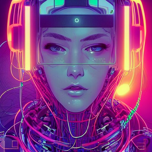 Lexica - A portrait of a beautiful cybernetic woman connected to a ...