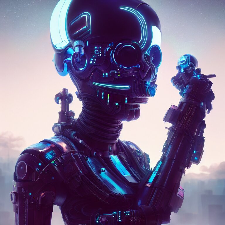 Lexica - Futuristic cyberpunk princess in skull mask symmetrical ...