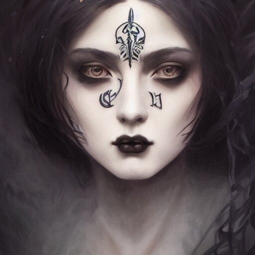 Lexica - Portrait of a sad goth girl with tattoo, intricate, elegant ...