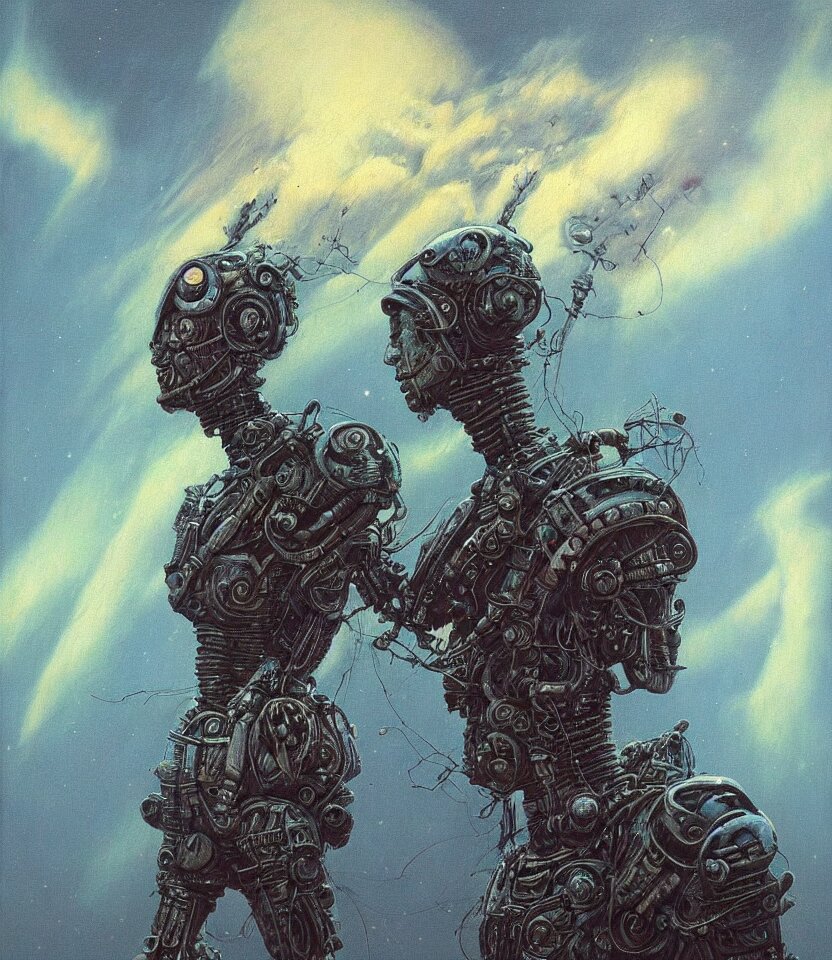 Lexica - A detailed painting portrait inspired by beksinski of a ...