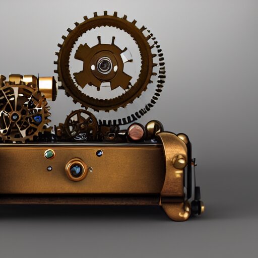 Lexica – Octane render of a mechanical wind-up steampunk cd player with ...