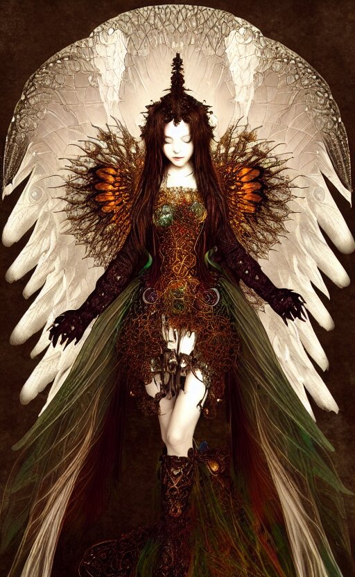 Lexica - Angel knight gothic girl, peacock armor. intricate, centered ...