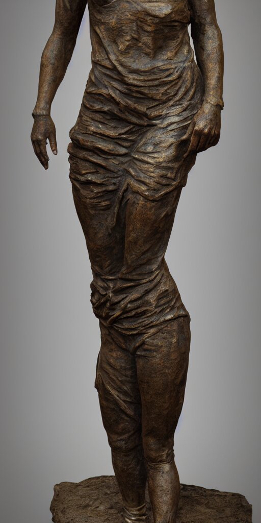 Lexica - Detailed photo of an old bronze patina statue of nathalie ...