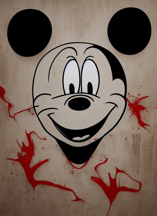 Lexica - Mickey mouse head, Picasso, distorted, ripped, wet, broken ...