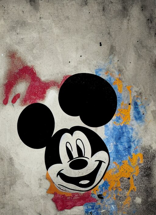 Lexica - Mickey mouse head, Picasso, distorted, ripped, wet, broken ...