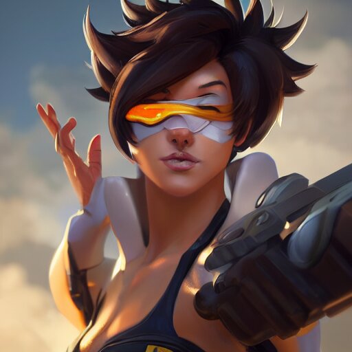 Lexica - A highly detailed portait of tracer from overwatch with ...