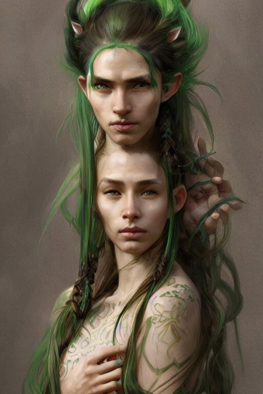 Lexica - A highly detailed portrait painting of a beautiful healer elf ...