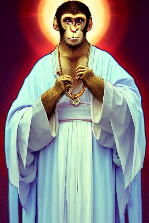 Lexica - Bizantine icon portrait of a monkey dressed as a priest ...