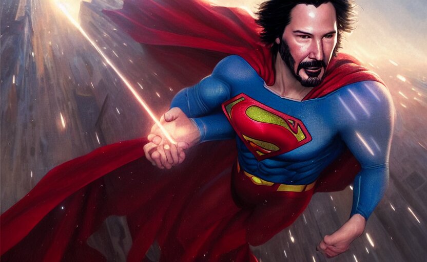Lexica – Highly detailed portrait of keanu reeves as superman, in the ...