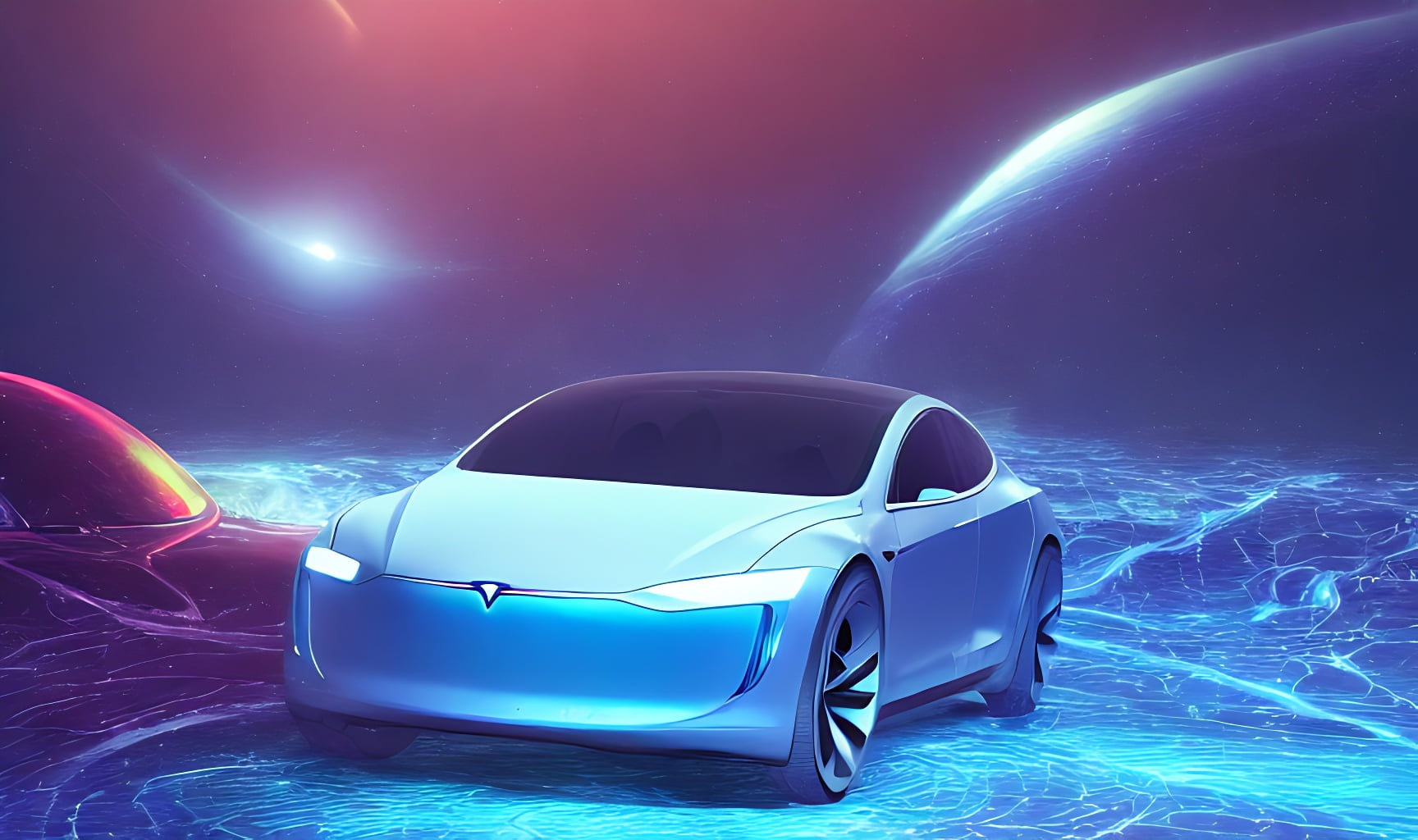 Lexica - Center 3D render of a futuristic tesla model S by Zaha hadid ...