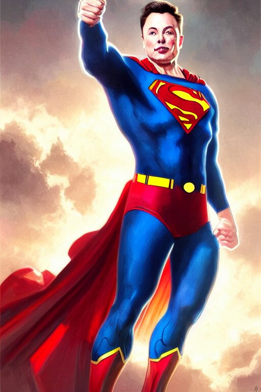 Lexica - Elon musk as superman, realistic portrait, symmetrical, highly ...