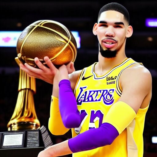Lexica - Photograph of jayson tatum in los angeles lakers jersey ...
