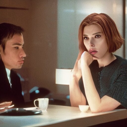 Lexica - Intimate movie still of scarlett johansson in lost in translation