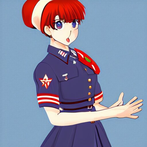 Lexica - Joseph stalin i a school girl outfit, anime styled digital art