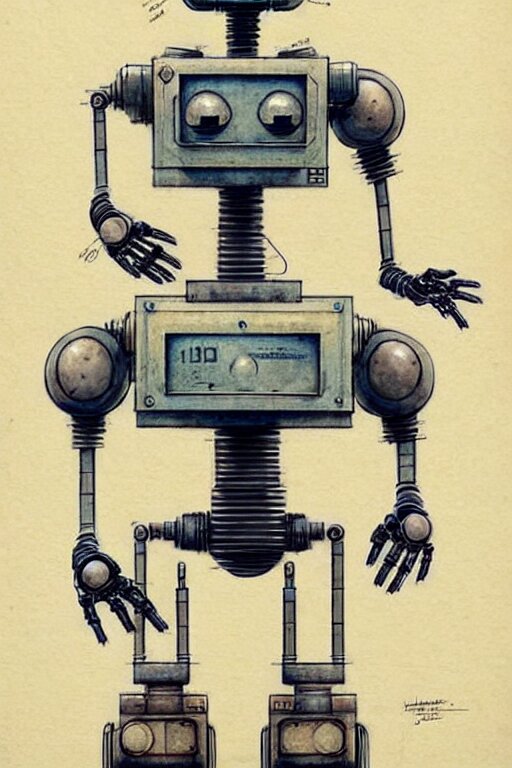 Lexica - (((((1950s robot schematics . muted colors.))))) by Jean ...