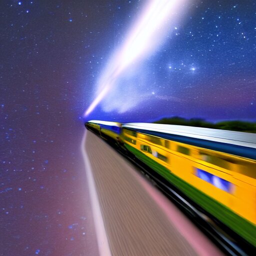 Lexica - A train going through space, 4K, professional photography