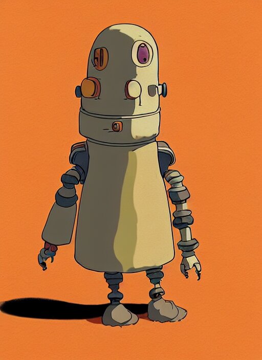 Lexica - A study of cell shaded cartoon of an orange robot monk from ...