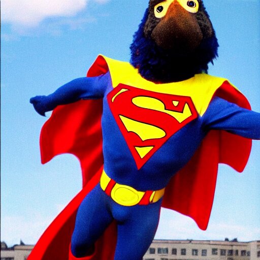 Lexica - Big Bird dressed as Superman