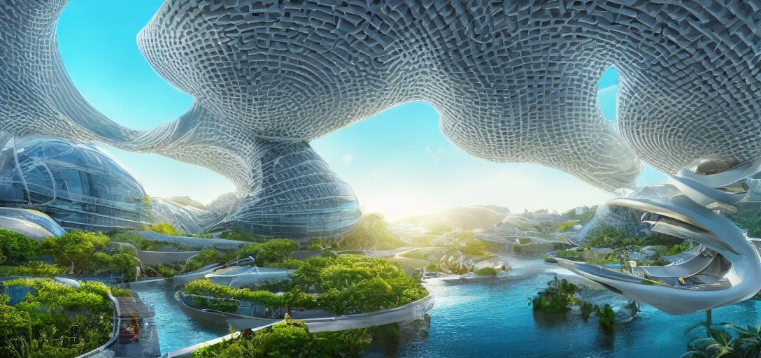 Lexica – Highly detailed torus shaped futuristic architecture by ...