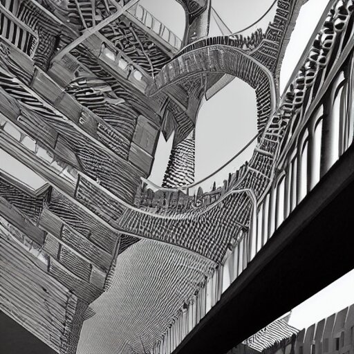 Lexica - A marvel of engineering, realistic, escher, architectural, bright