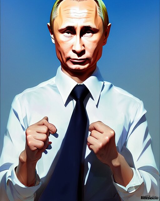 Lexica - Portrait Anime guy as Putin. fine-face, pretty face, realistic ...
