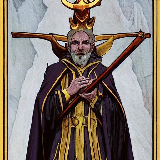 Lexica - An extremely detailed tarot card of a horned demon cleric ...