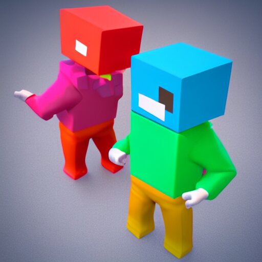 Lexica - High quality 3d render of dancing block figures looking like ...