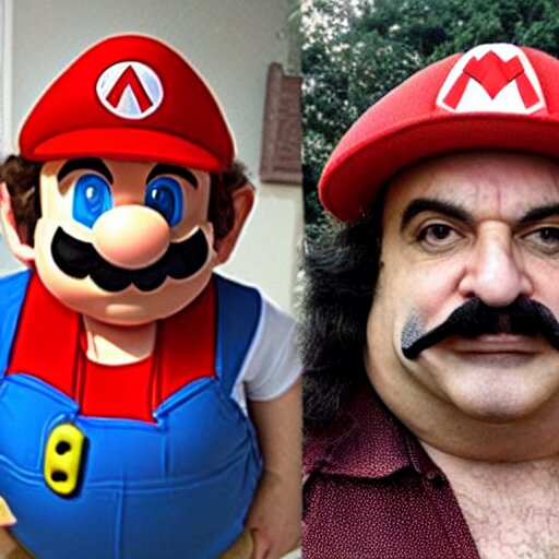 Lexica - Ron jeremy as mario from super mario bro.