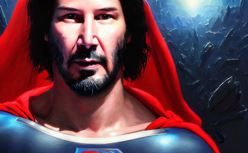 Lexica – Highly detailed portrait of keanu reeves as superman, in the ...