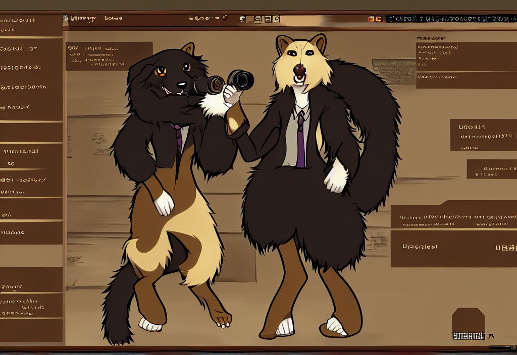 Lexica - Furry - weasel - detective - fursona uhd ue 5 visual novel pc game expression asset panel