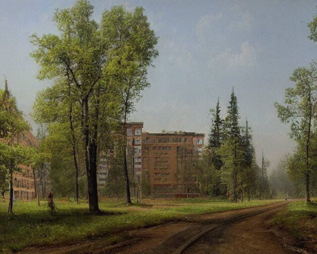 Lexica - Beautiful matte painting of cute soviet block of flats ...