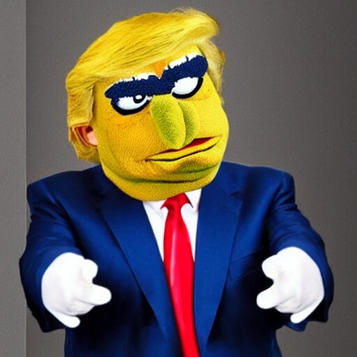 Lexica - Donald trump as an angry muppet!!!!!