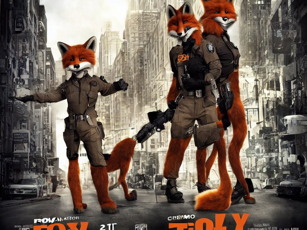 Lexica - Movie poster anthro fox furry in the tv show 24, wearing an ...