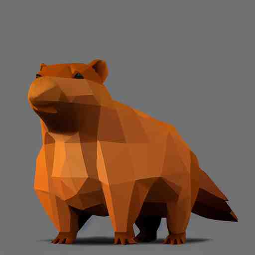 cute low-poly capybara, 4k, hd - Arthub.ai