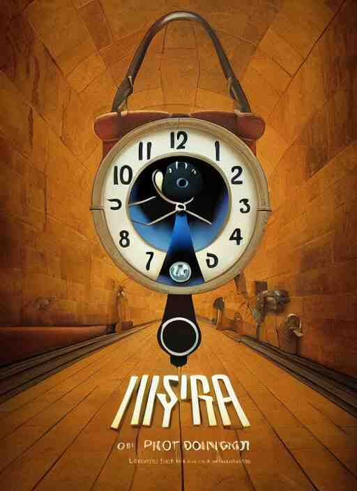 a poster of a pixar's movie about clocks, high definition, trend ...