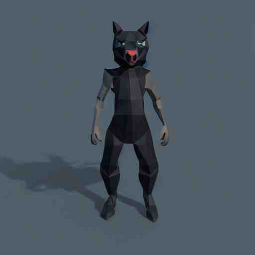 Playstation 1 PS1 low poly graphics portrait of furry anthro ant ...