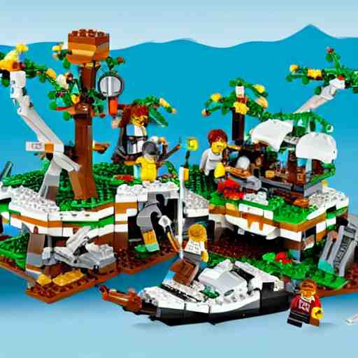 Lego overgrown deserted island city - Arthub.ai