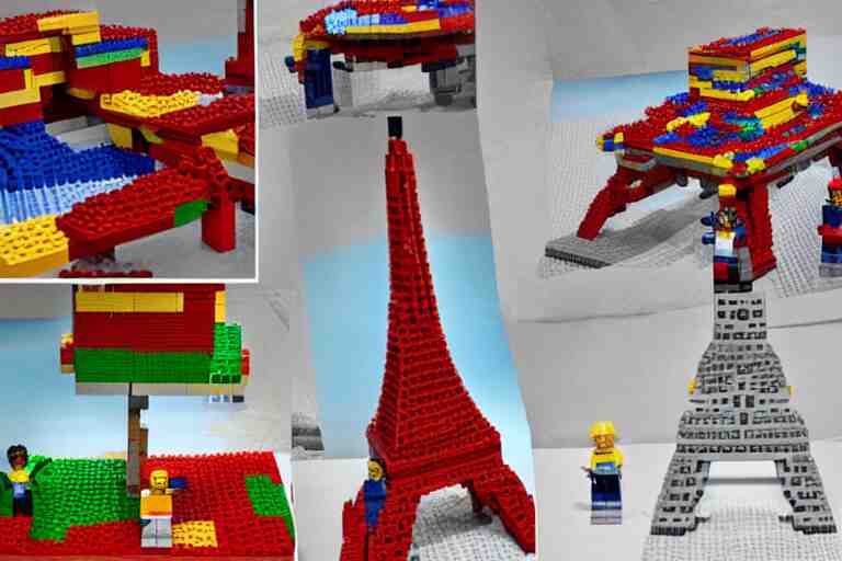 eiffel tower built in lego bricks - Arthub.ai