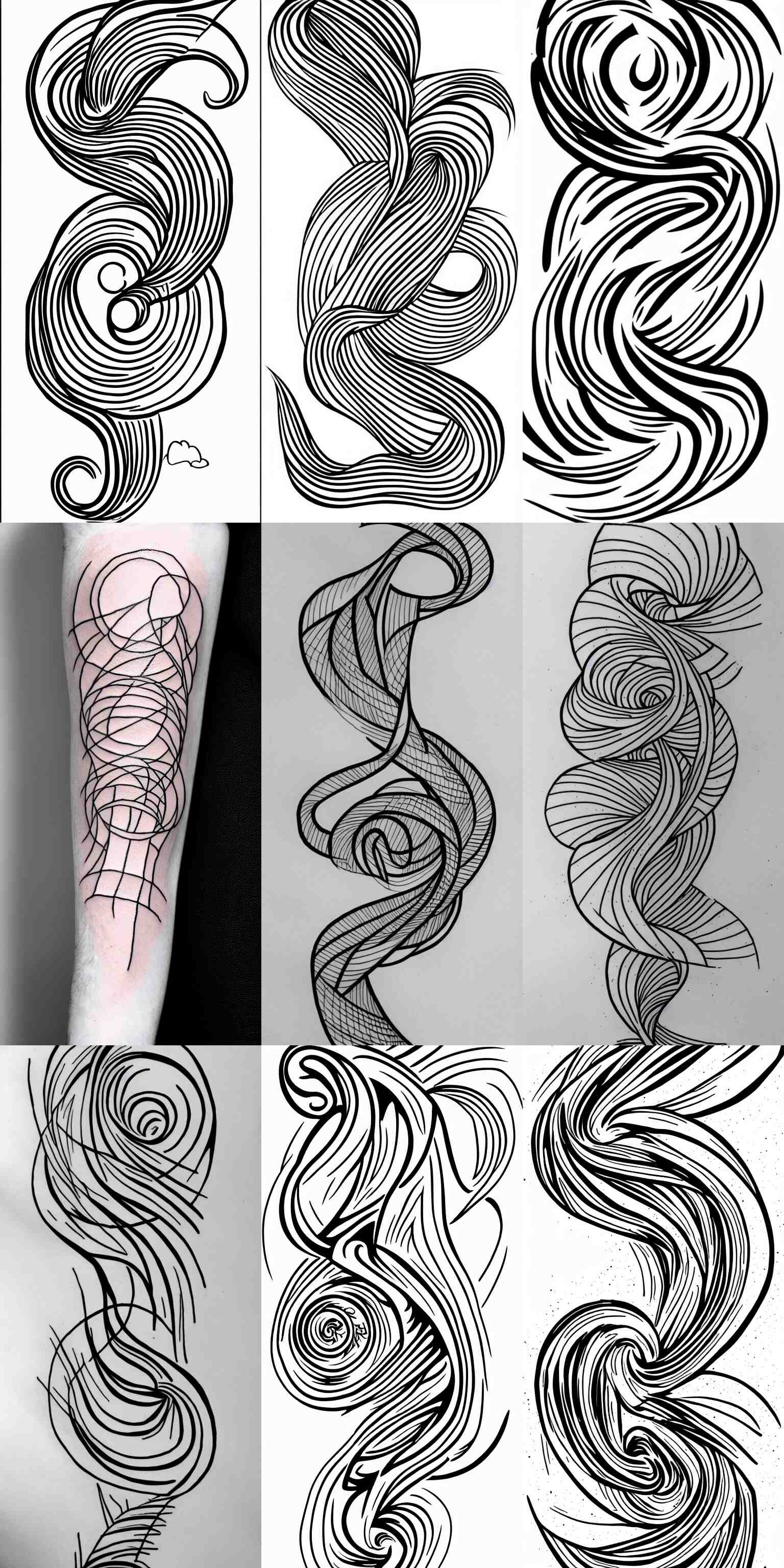 tattoo design. line drawing. Tornado. Simple. - Arthub.ai