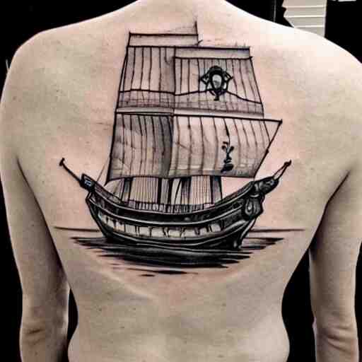 realism tattoo design of a pirate ship, by Matteo Pasqualin tatt ...