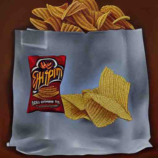 empty bag of chips, art by john stephens and alex gray - Arthub.ai