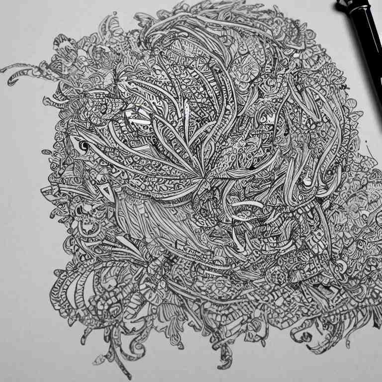 notebook doodle extremely intricate hyper detailed linework pen ... - Arthub.ai